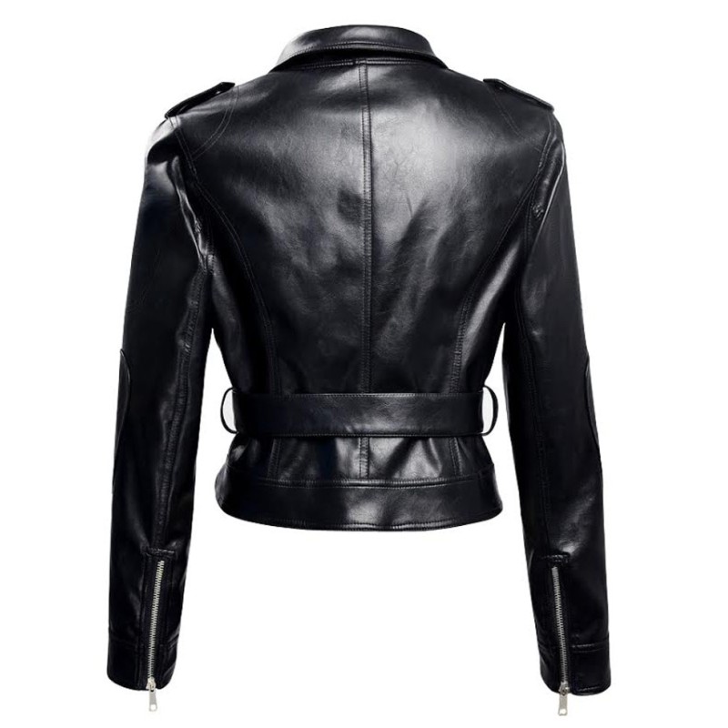 Terminator Genisys Sarah Connor Black Leather Jacket